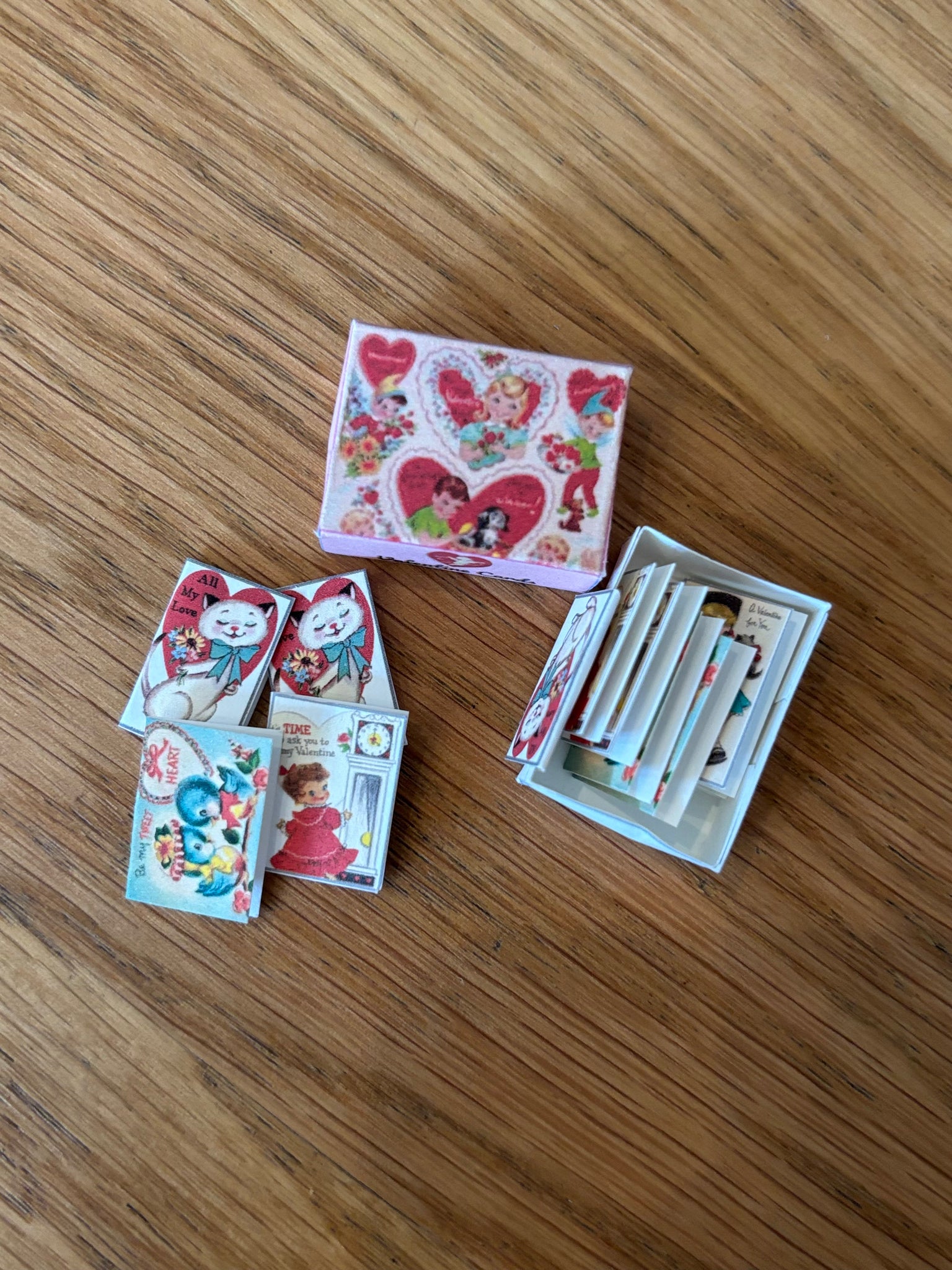 Miniature Valentines Card Box of 12 1:12 Scale | Where The Sidewalk ...
